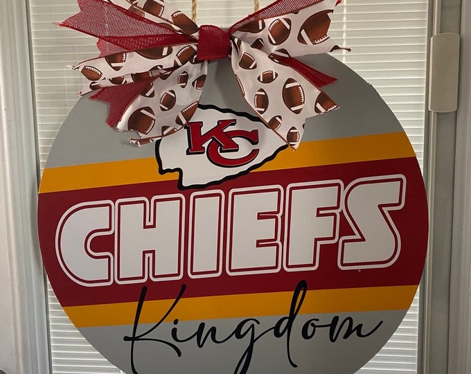 KC Chiefs Door Decor Chiefs Door Sign Chiefs Football Sign Kansas City ...