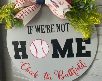 Baseball Door Decor Door Hanger wood Door Hanger door Sign Welcome Sign ...
