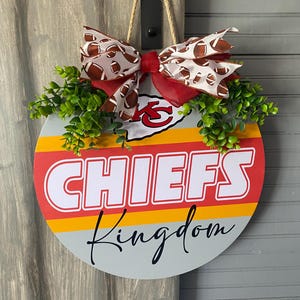 Kansas City Chiefs, NFL, Football Door Hanger, Home Decor Sign - Etsy