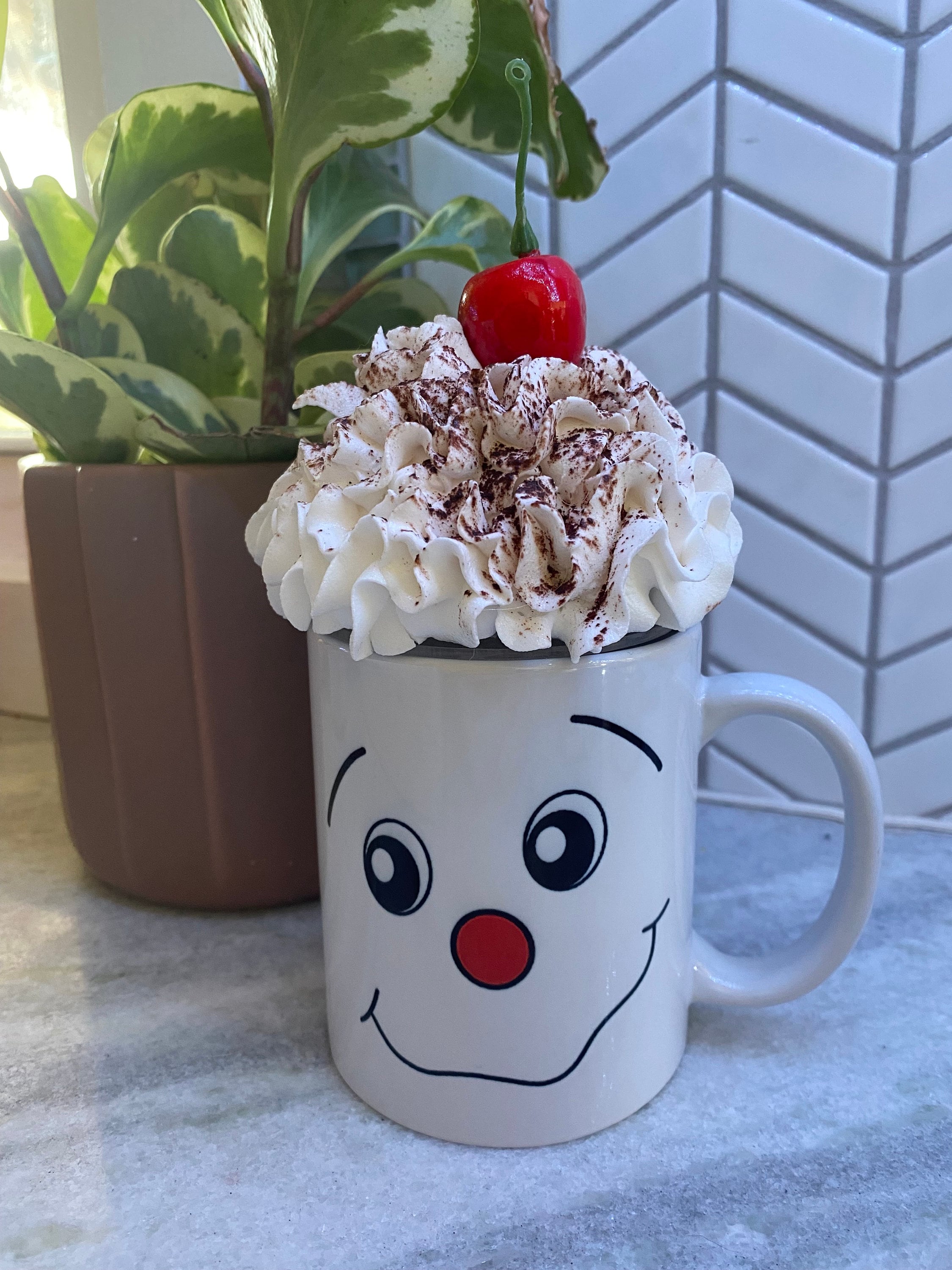 Chocolate Dusted Faux Whipped Topping Cup Topper - Etsy