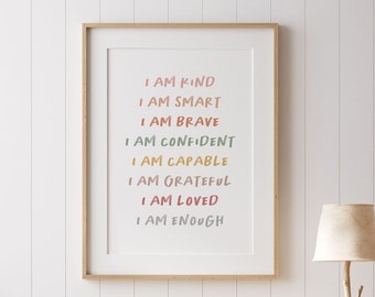 Affirmations for Kids, Classroom Posters, I Am Affirmations, Playroom ...