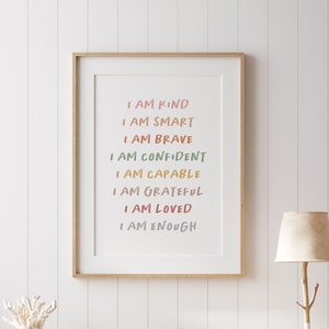 Affirmations for Kids Classroom Posters I Am Affirmations, Playroom ...
