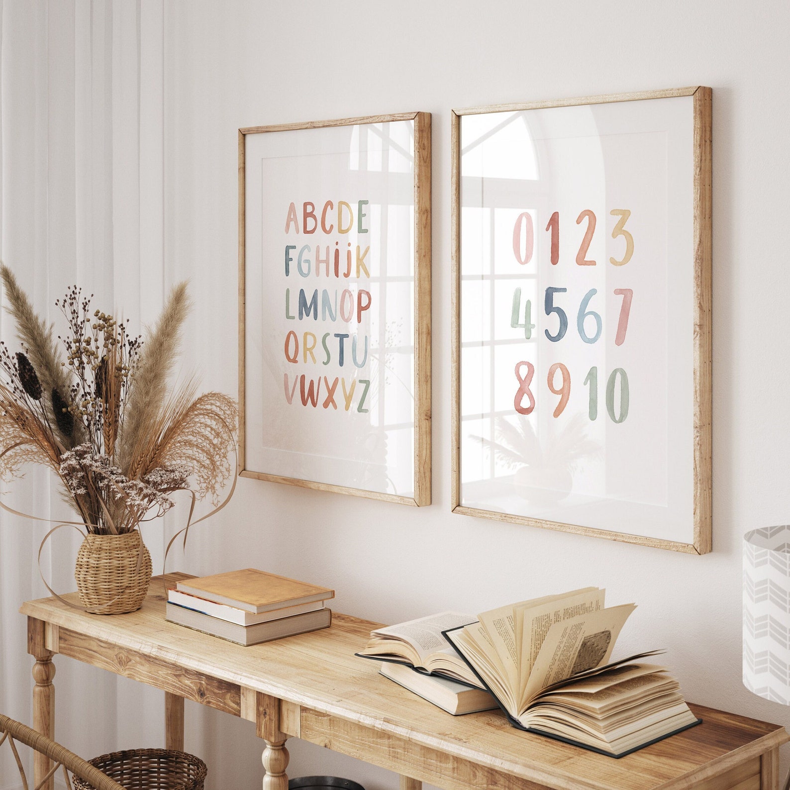 Rainbow Alphabet and Numbers Posters ABC Print Printable Educational ...