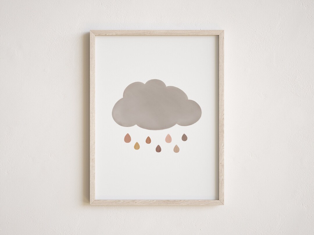 Neutral Cloud Print Cloud and Stars Nursery Art PRINTABLE Wall Art ...