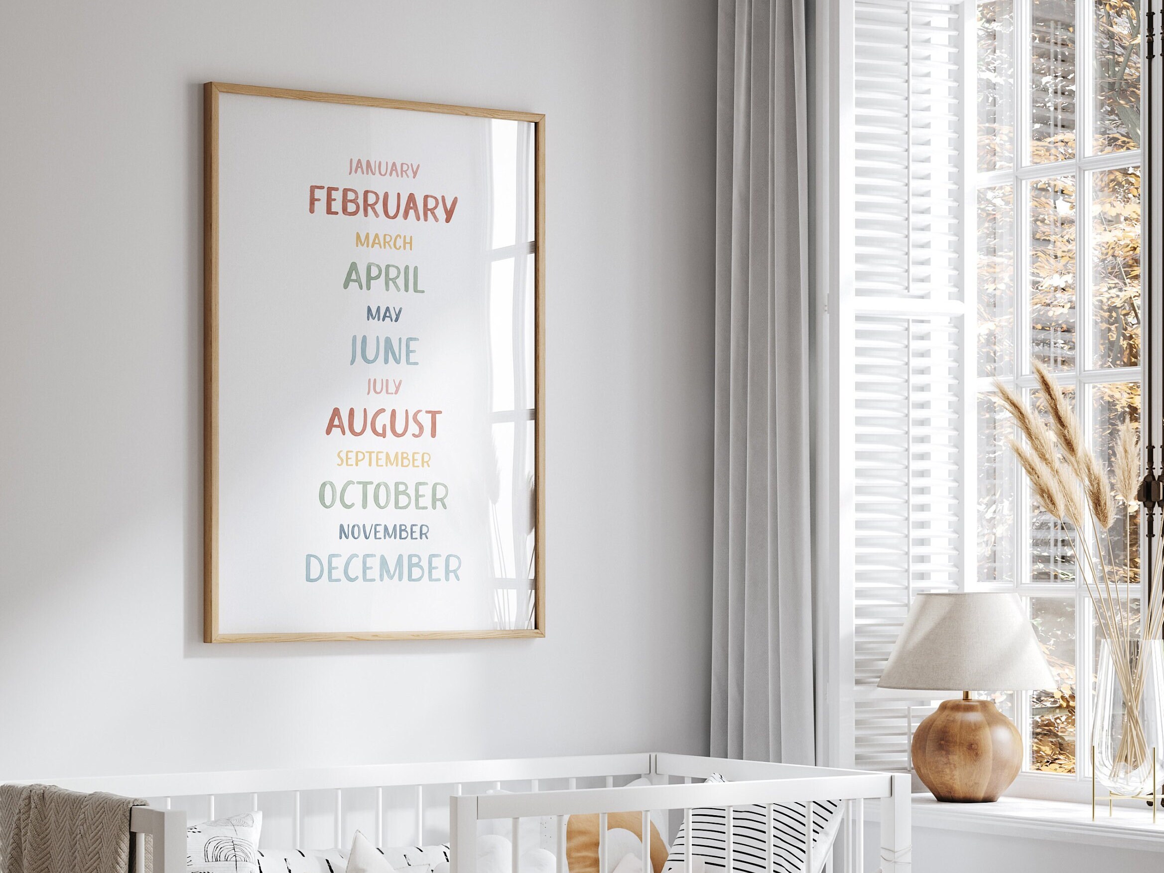 Rainbow Months of the Year Poster Classroom Decor Educational Posters ...