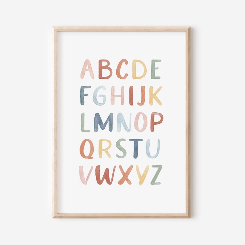 Rainbow Alphabet and Numbers Posters ABC 123 Printable Set - Etsy