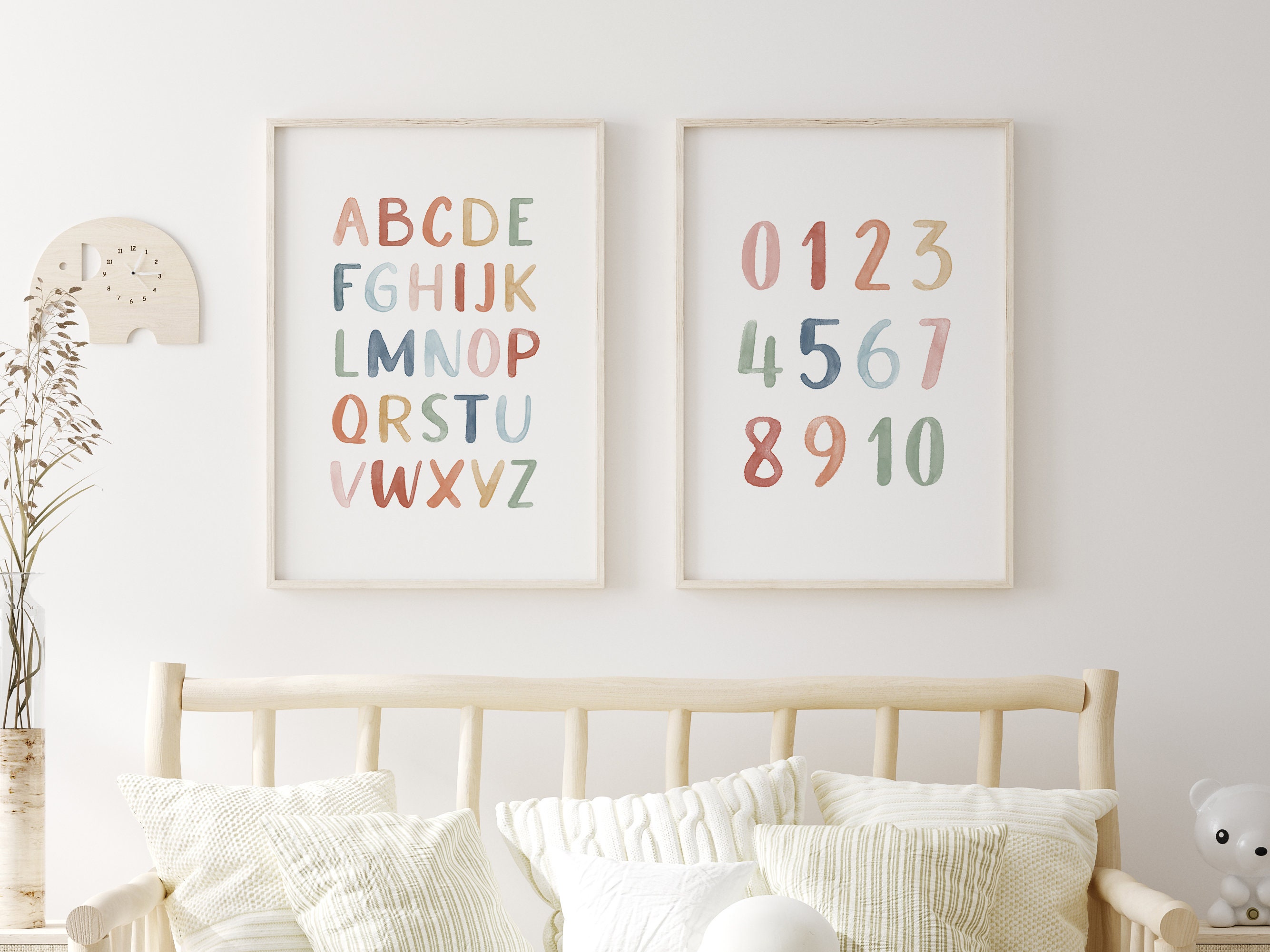 Rainbow Alphabet and Numbers Posters ABC Print Printable - Etsy Australia