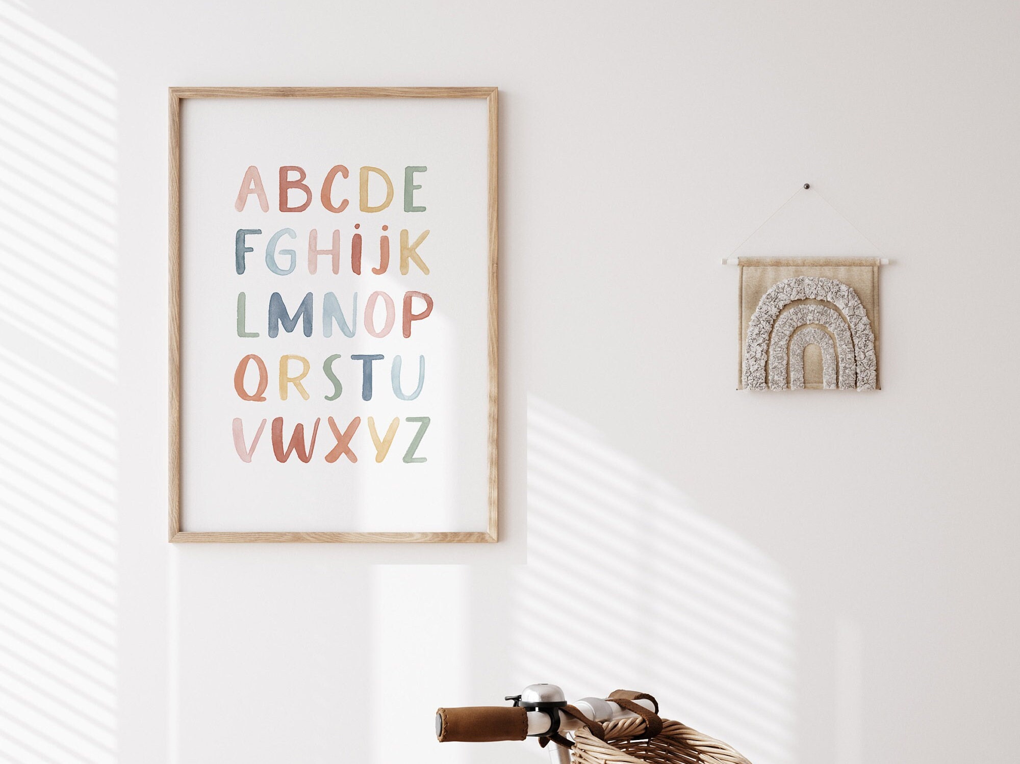 Rainbow Alphabet Poster ABC Kids Room Decor Educational Wall Art ...