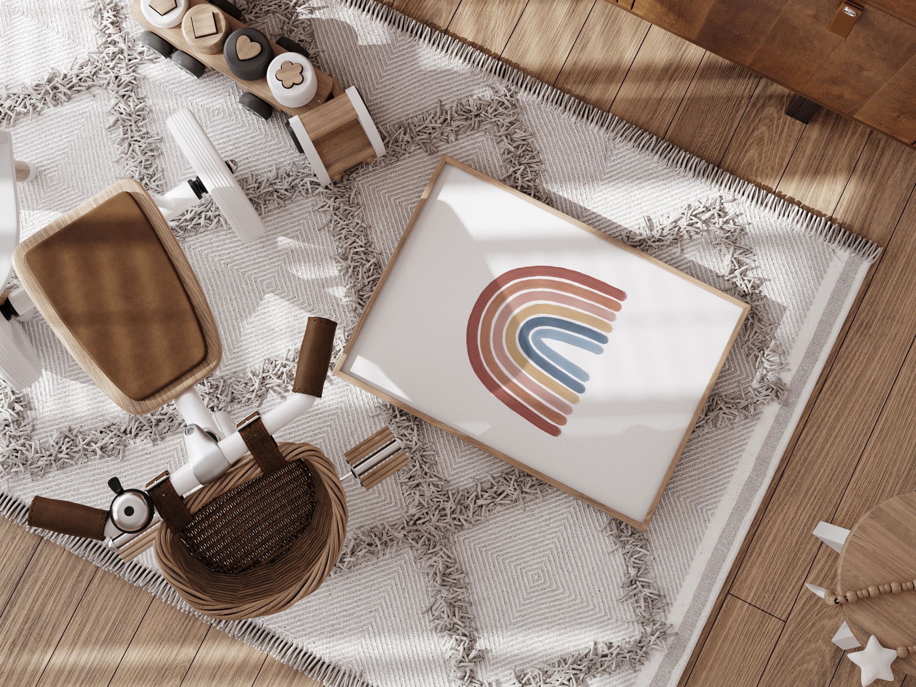 Boho Rainbow Wall Art, Rainbow Nursery Decor, PRINTABLE Wall Art, Kids ...