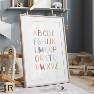 Rainbow Alphabet Poster Alphabet Print ABC Print Printable Educational ...