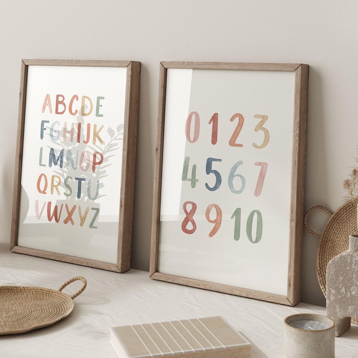 Rainbow Alphabet and Numbers Posters ABC Print Printable Educational ...