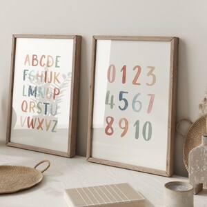 Rainbow Alphabet and Numbers Posters ABC Print Printable Educational ...