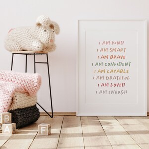 Affirmations for Kids Classroom Posters I Am Affirmations, Playroom ...