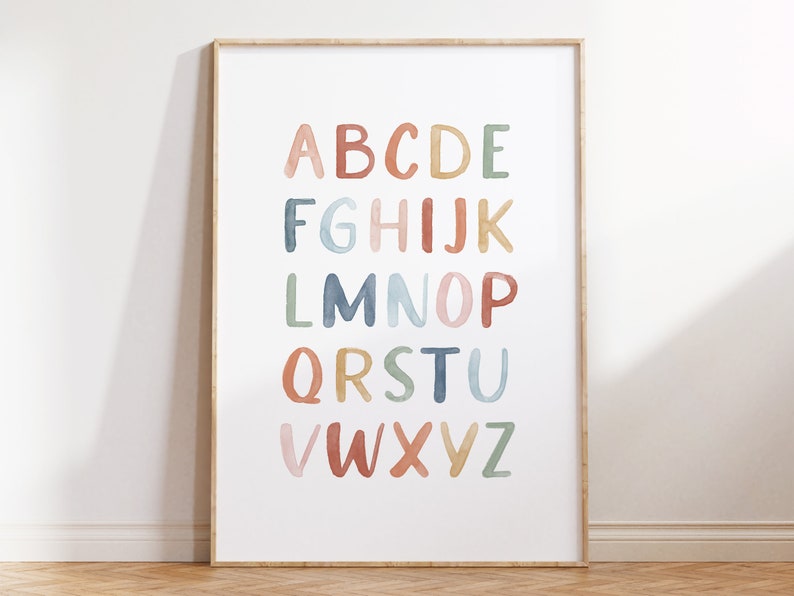 Rainbow Alphabet Poster Alphabet Print ABC Print Printable - Etsy