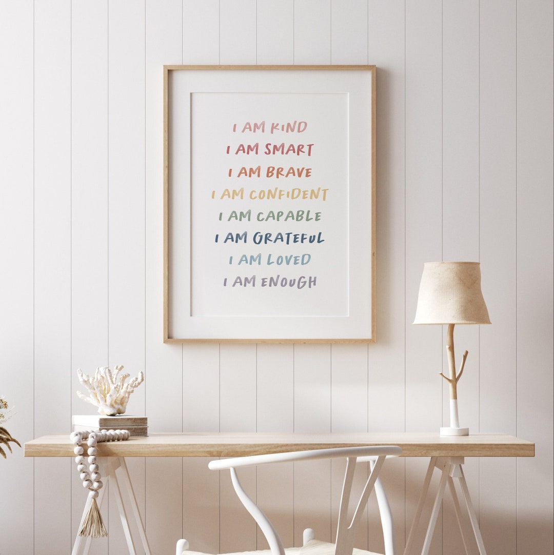 Affirmations for Kids Affirmations Print I Am Kind Smart Loved ...