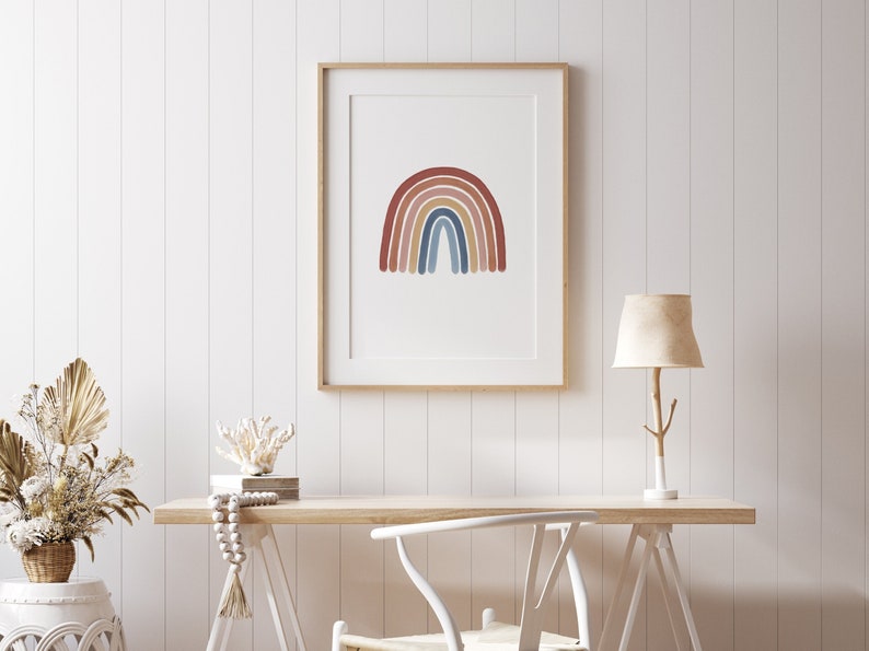 Boho Rainbow Wall Art, Rainbow Nursery Decor, PRINTABLE Wall Art, Kids ...
