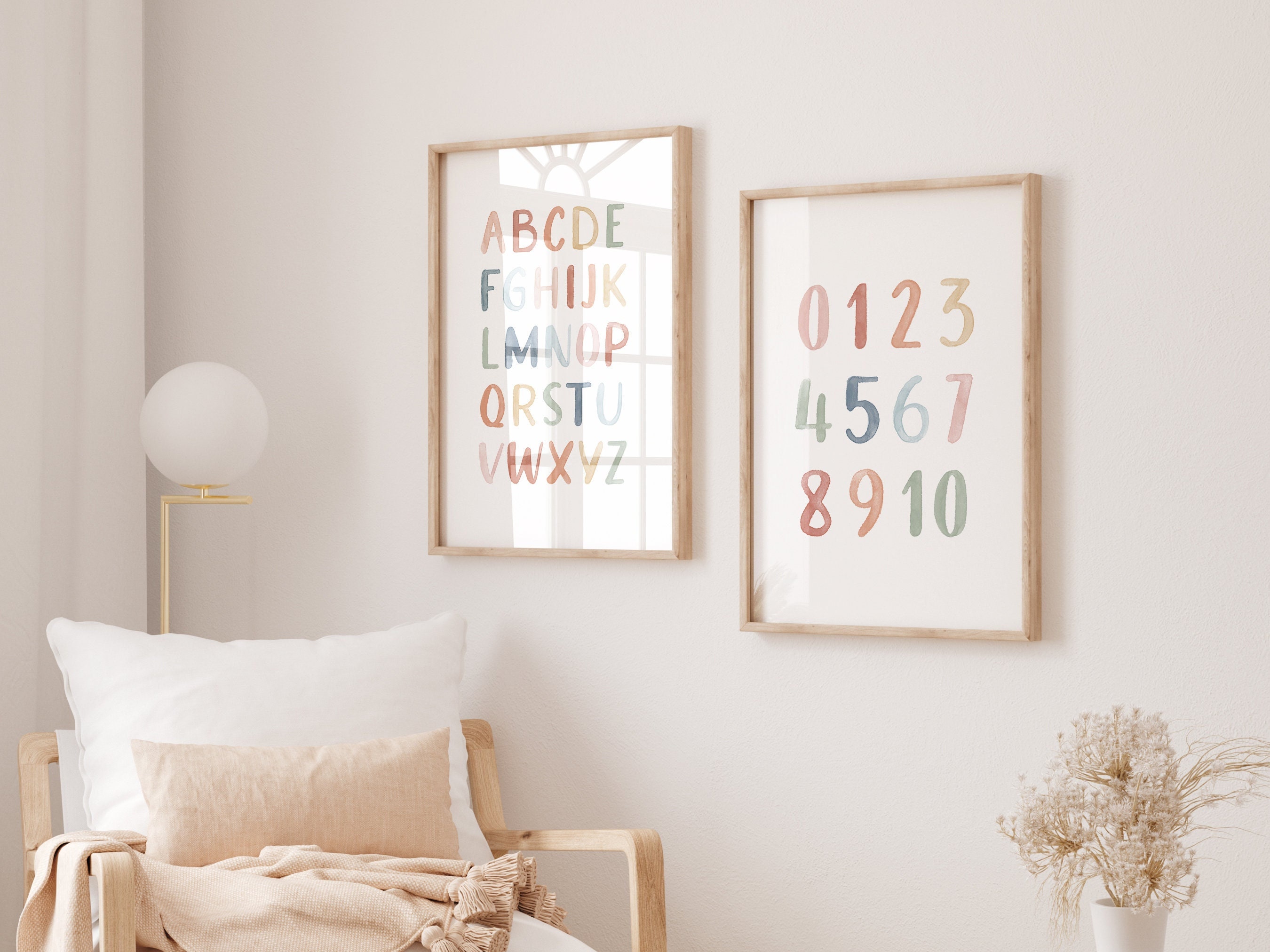 Rainbow Alphabet and Numbers Posters ABC Print Printable - Etsy Australia