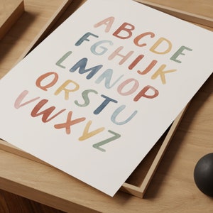 Rainbow Alphabet Poster Alphabet Print ABC Print Printable Educational ...