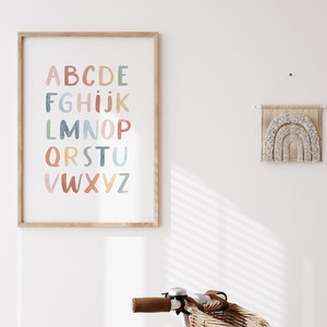 Rainbow Alphabet Poster Alphabet Print ABC Print Printable Educational ...
