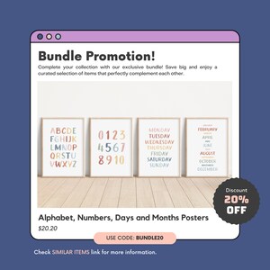 Rainbow Alphabet and Numbers Posters ABC 123 Printable Set of 2 Prints ...