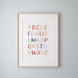 Rainbow Alphabet Poster Alphabet Print ABC Print Printable Educational ...