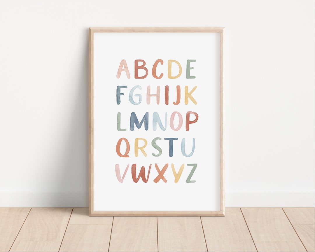 Rainbow Alphabet Poster Alphabet Print ABC Print - Etsy
