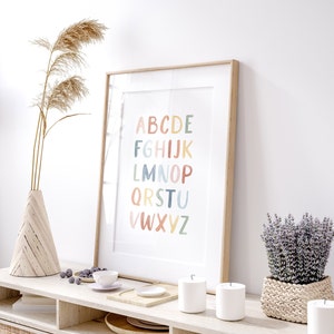 Rainbow Alphabet Poster ABC Kids Room Decor Educational - Etsy