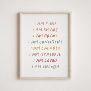 Affirmations for Kids Classroom Posters I Am Affirmations, Playroom ...