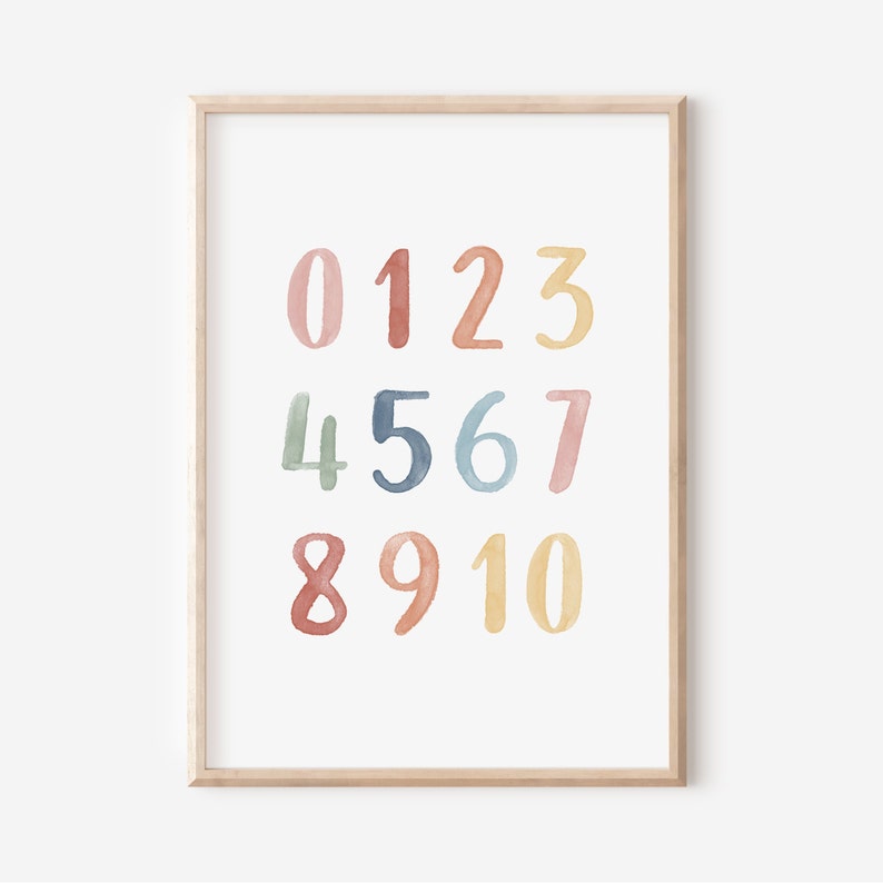 Rainbow Alphabet and Numbers Posters ABC 123 Printable Set of 2 Prints ...