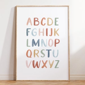 Rainbow Alphabet and Numbers Posters ABC Print Printable Educational ...