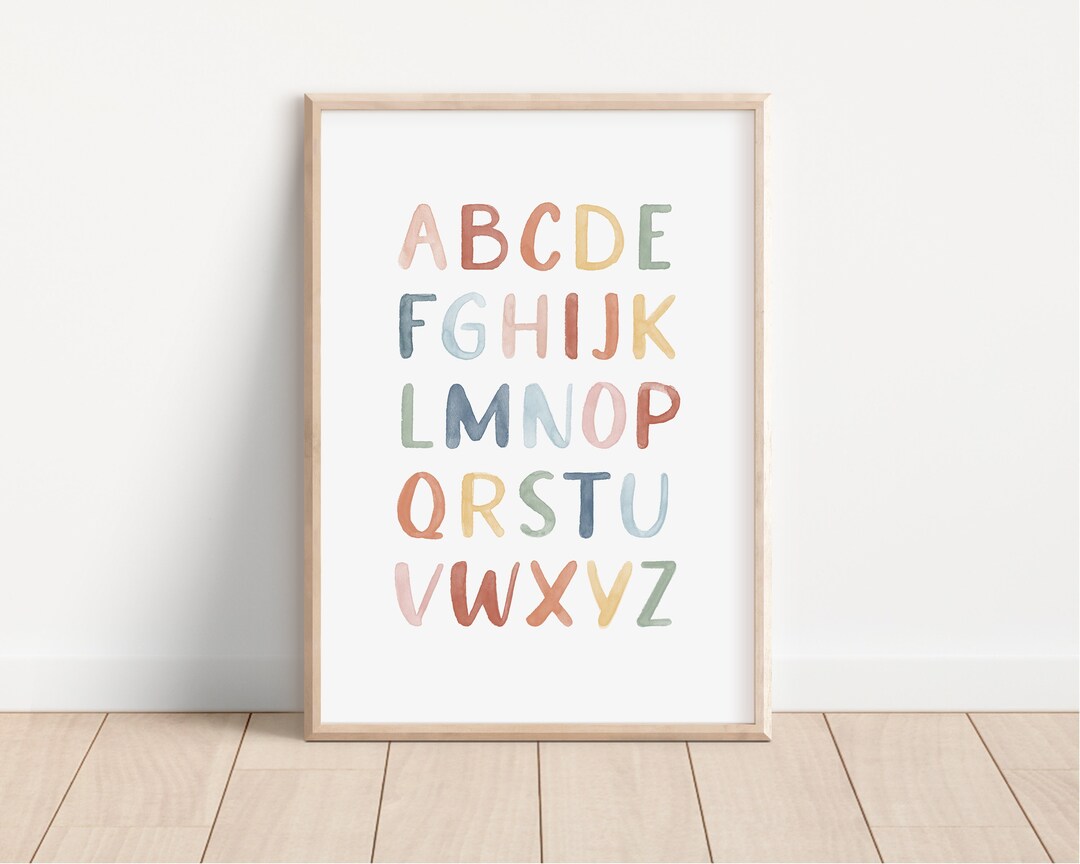 Rainbow Alphabet Poster ABC Kids Room Decor Educational - Etsy