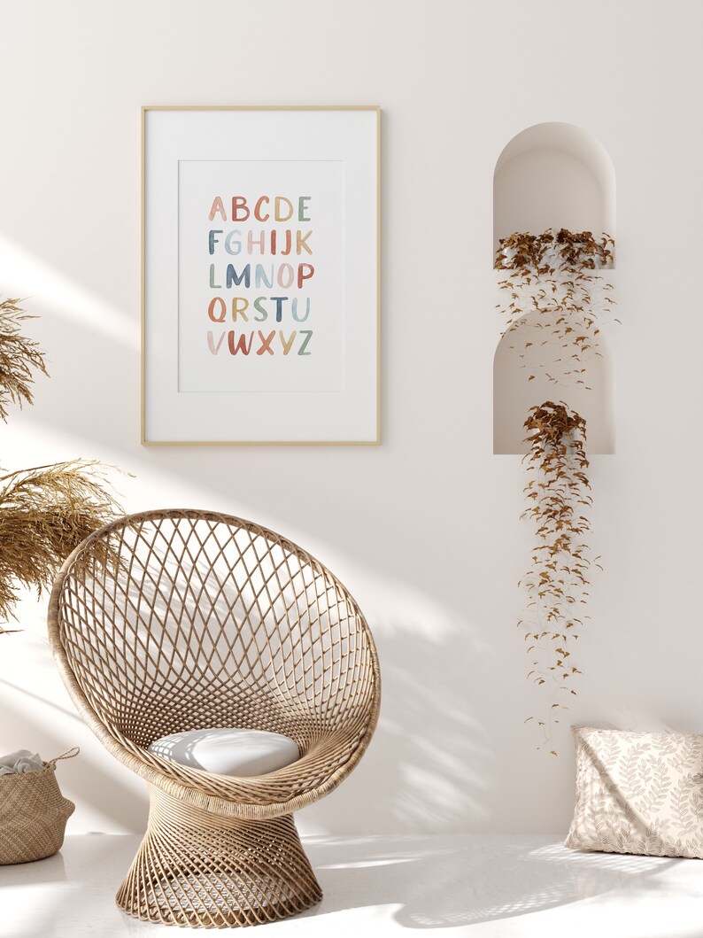 Rainbow Alphabet and Numbers Posters ABC Print Printable Educational ...