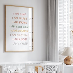 Affirmations for Kids Classroom Posters I Am Affirmations, Playroom ...