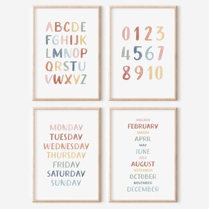 Rainbow Classroom Decor Set of 4 Prints Educational Wall Art ...