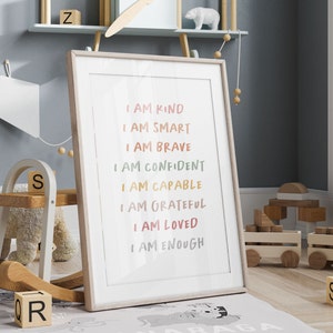 Affirmations for Kids Classroom Posters I Am Affirmations, Playroom ...