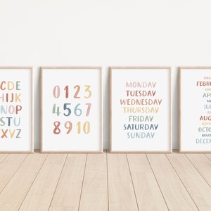 Rainbow Classroom Decor Set of 4 Prints Educational Wall Art Homeschool ...