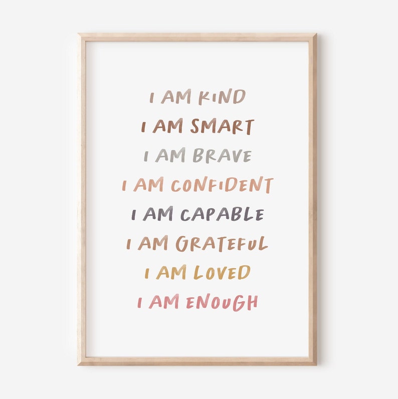 Positive Affirmations for Kids Printable Wall Art | Daily Affirmations ...