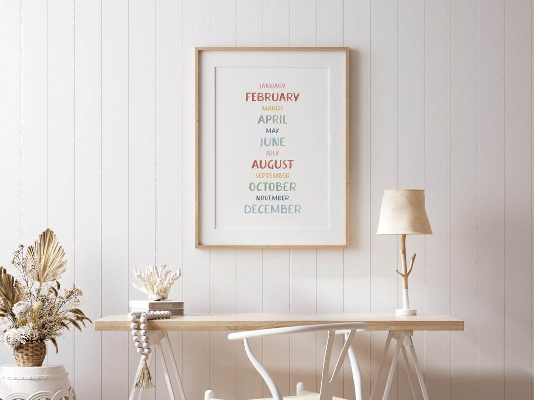 Rainbow Months of the Year Poster Classroom Decor Educational Posters ...
