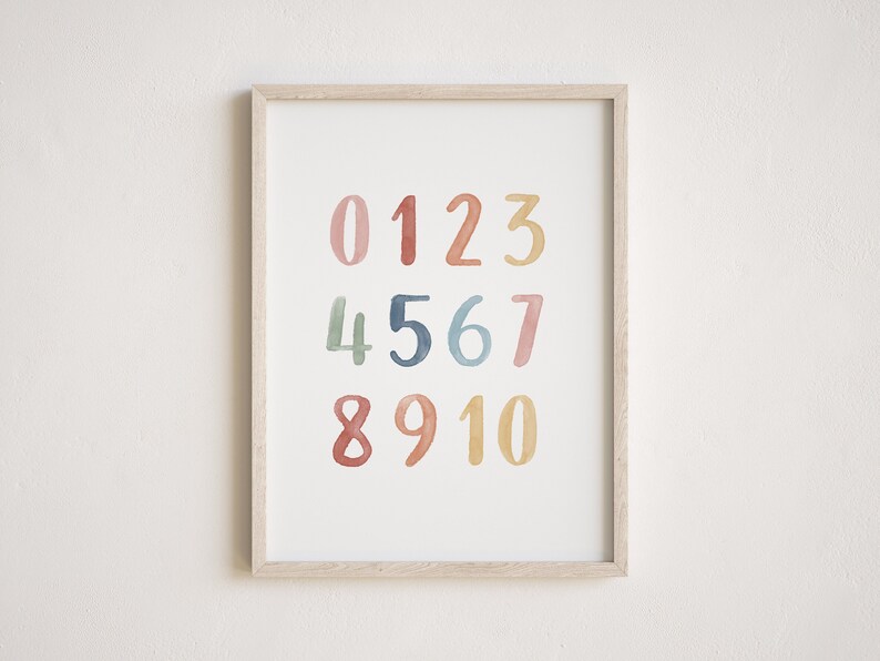 Rainbow 123 Numbers Poster Numbers 0-10 Print Printable Educational ...