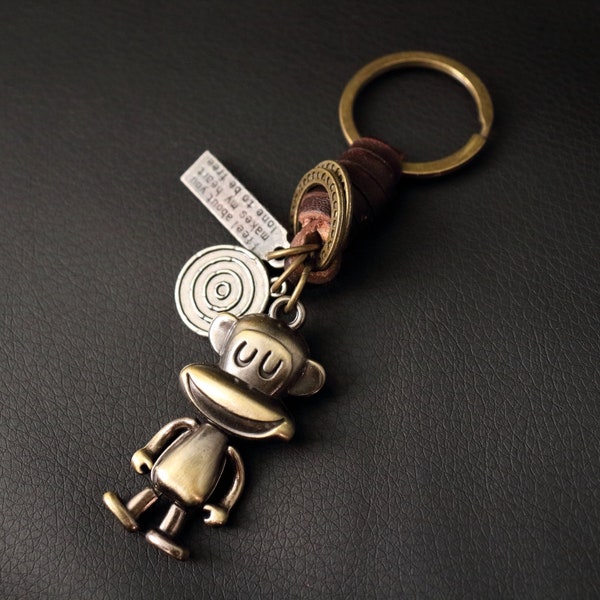 Monkey Keychain - Etsy