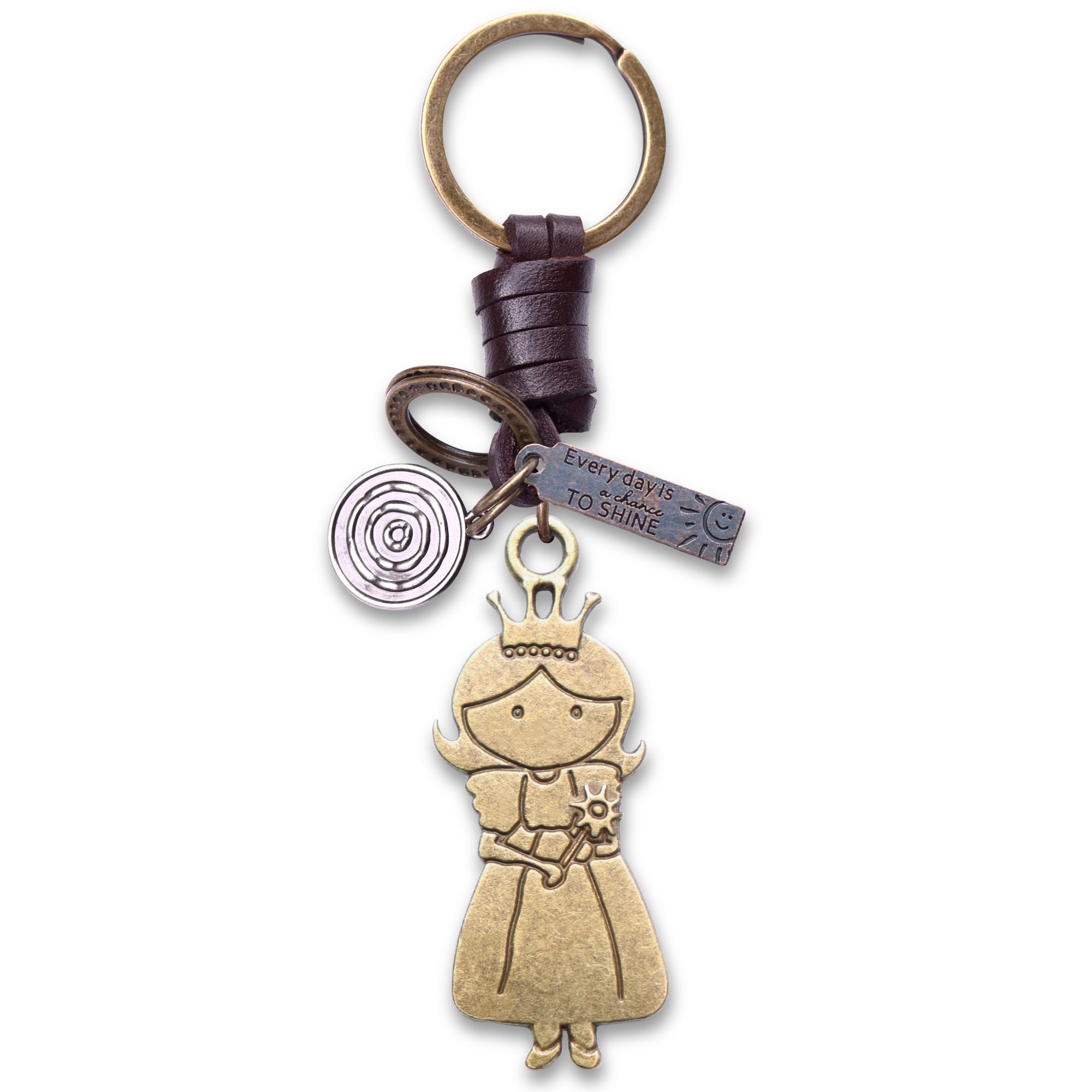 Queen Keychain Gift Women Leather Princess Keyring Home Car Door Keys ...