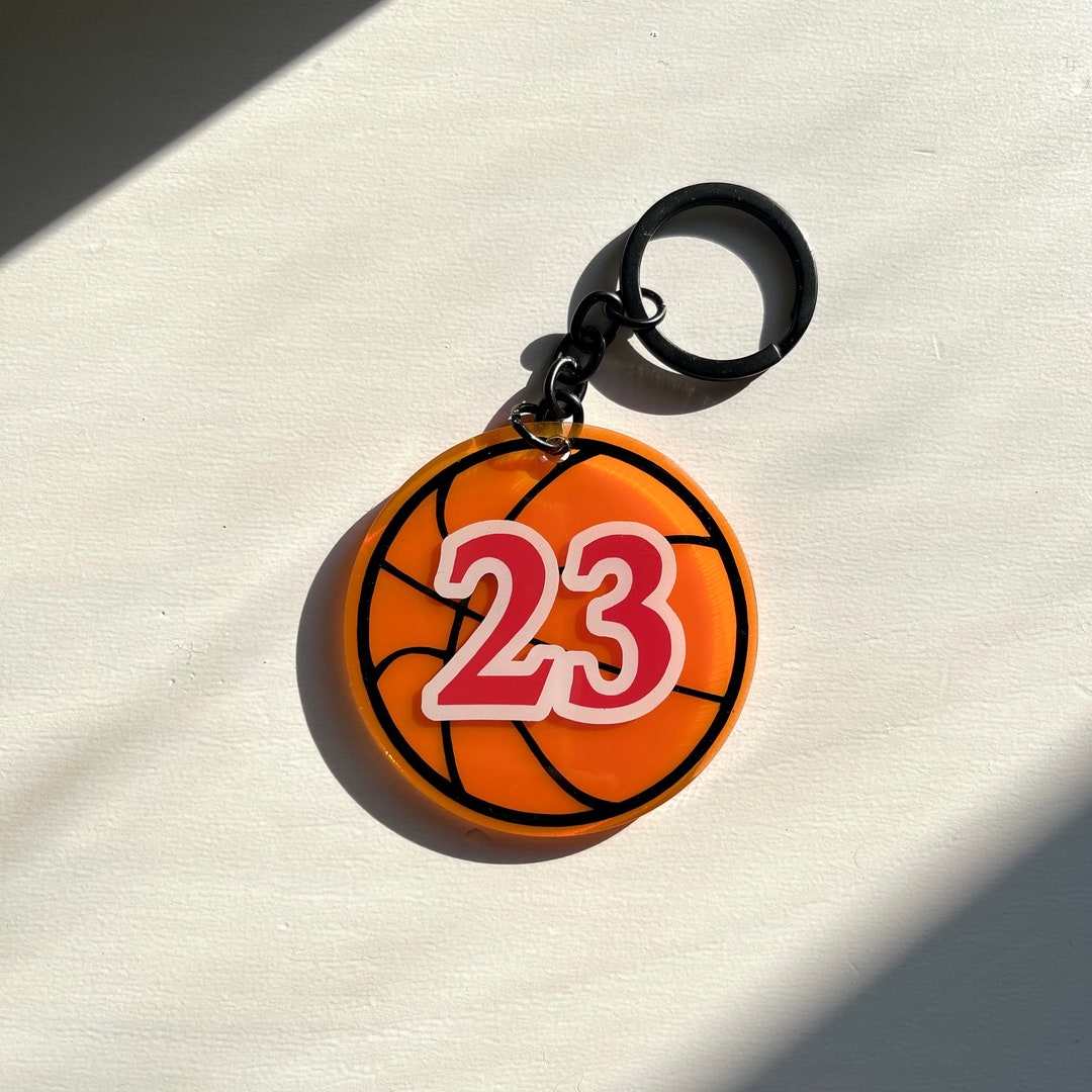 Basketball Bag Tag, Varsity Bag Tag, Basketball Keychain, Jersey Number ...