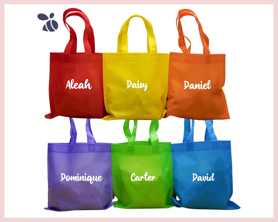 Rainbow Color Birthday Party Bags, Personalized Party Bags for Kids ...