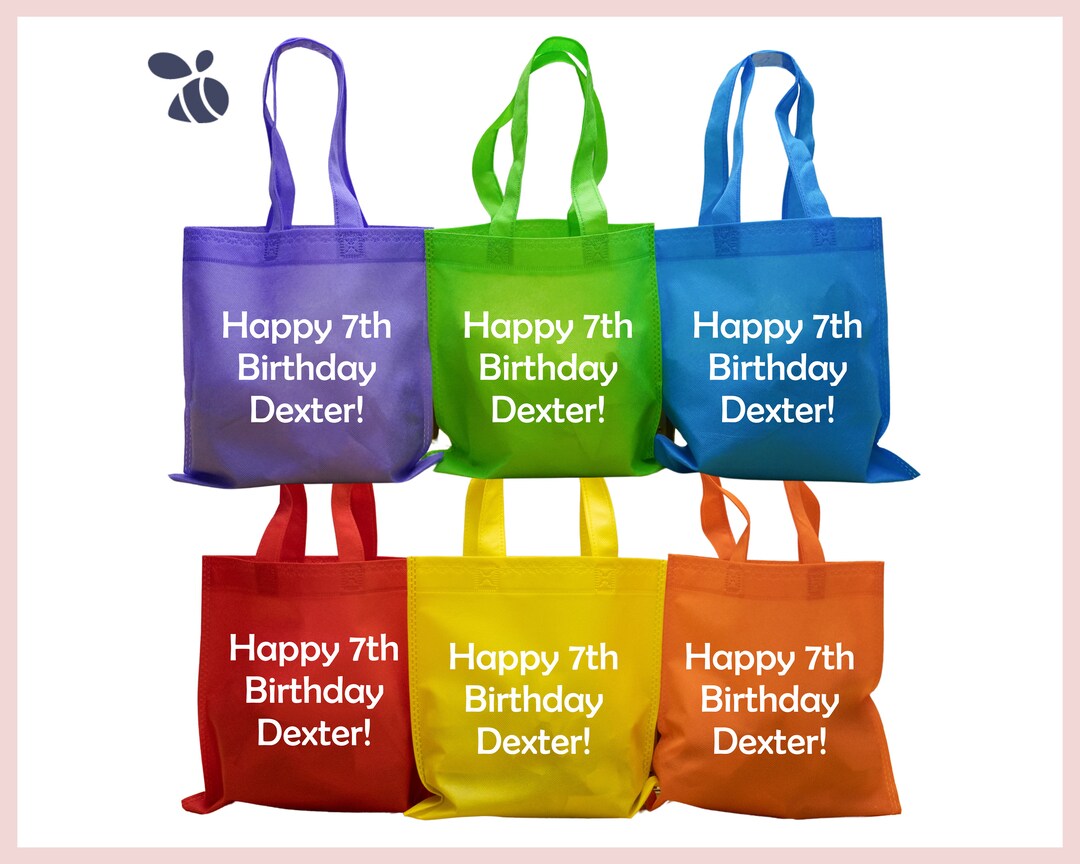 Personalized Party Favor Bags: Colorful Kids Goodie Bags (9.75"x9.75 ...