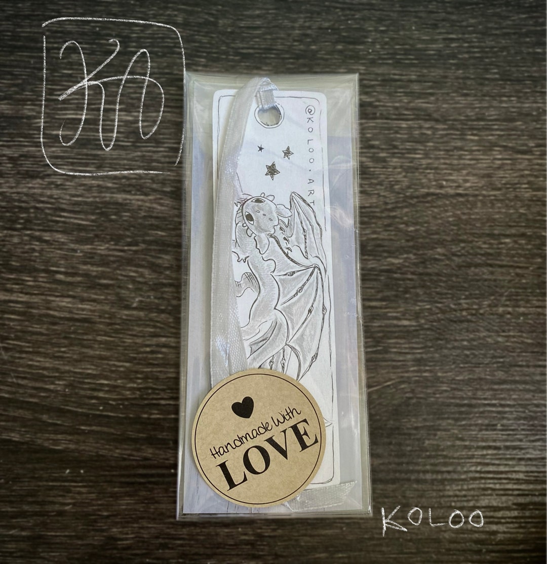 ONE ONLY, ORIGINAL Copy Handmade, Hand-drawn Dragon Bookmark ...