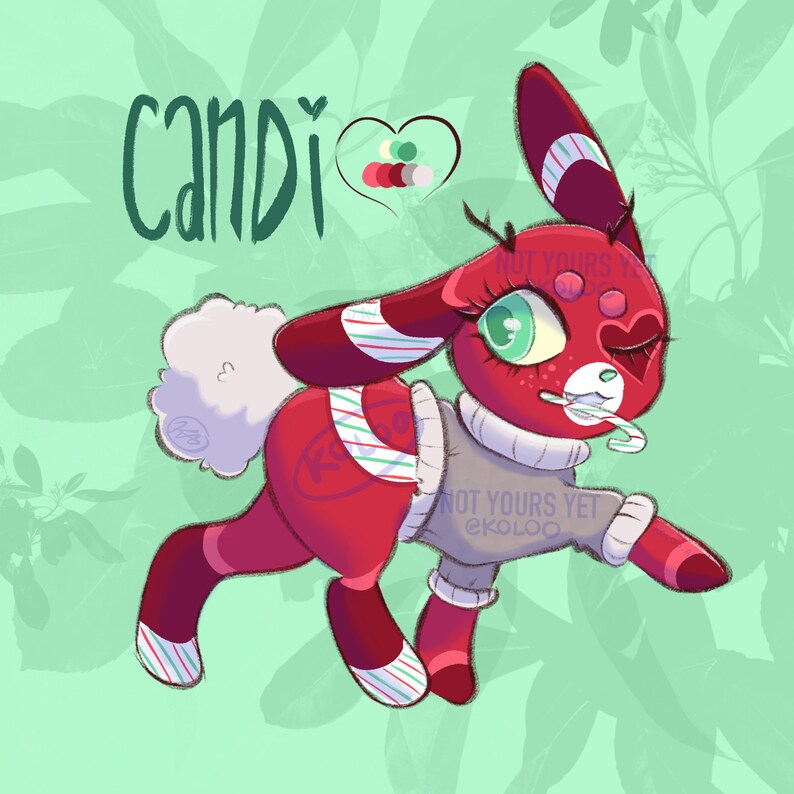 CANDI Adoptable Character Christmas Holiday Themed Adopt Bunny Deer MLP ...