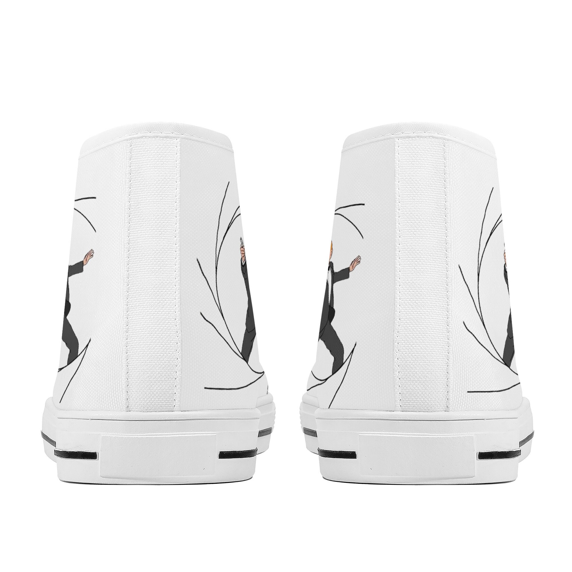 High-top Canvas Sneakers Shoe Cartoon Tintin 007 James Bond Gift ...