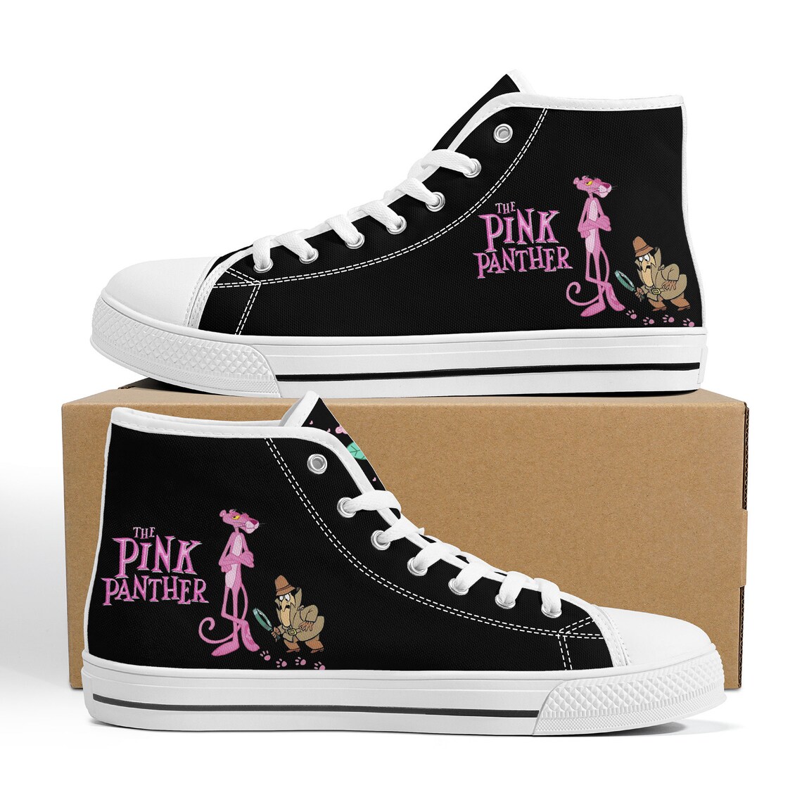 Pink Panther High-top Canvas Shoes, Pink Panther Sneakers, Gift for Her ...