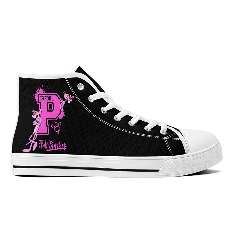 Pink Panther High-top Canvas Shoes, Pink Panther Canvas Sneakers, Gift ...