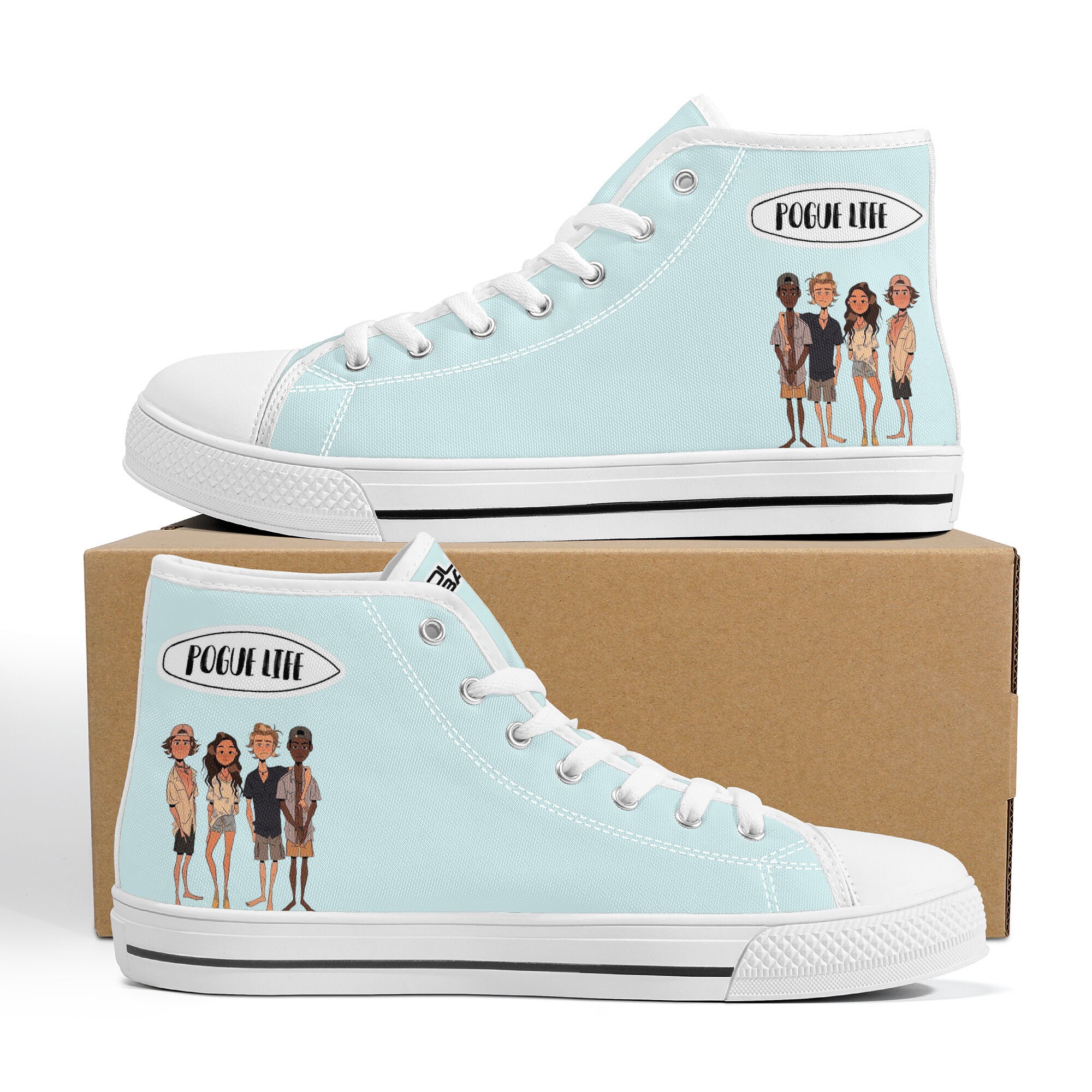 Outer Banks High-top Canvas Shoes, Pouge Life Sneakers, Gift for Outer ...